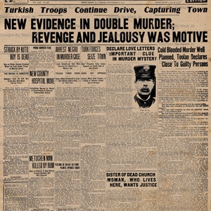 Vintage Newspaper Murder Front Page Overlay Junk Journal Kit | 15 ...