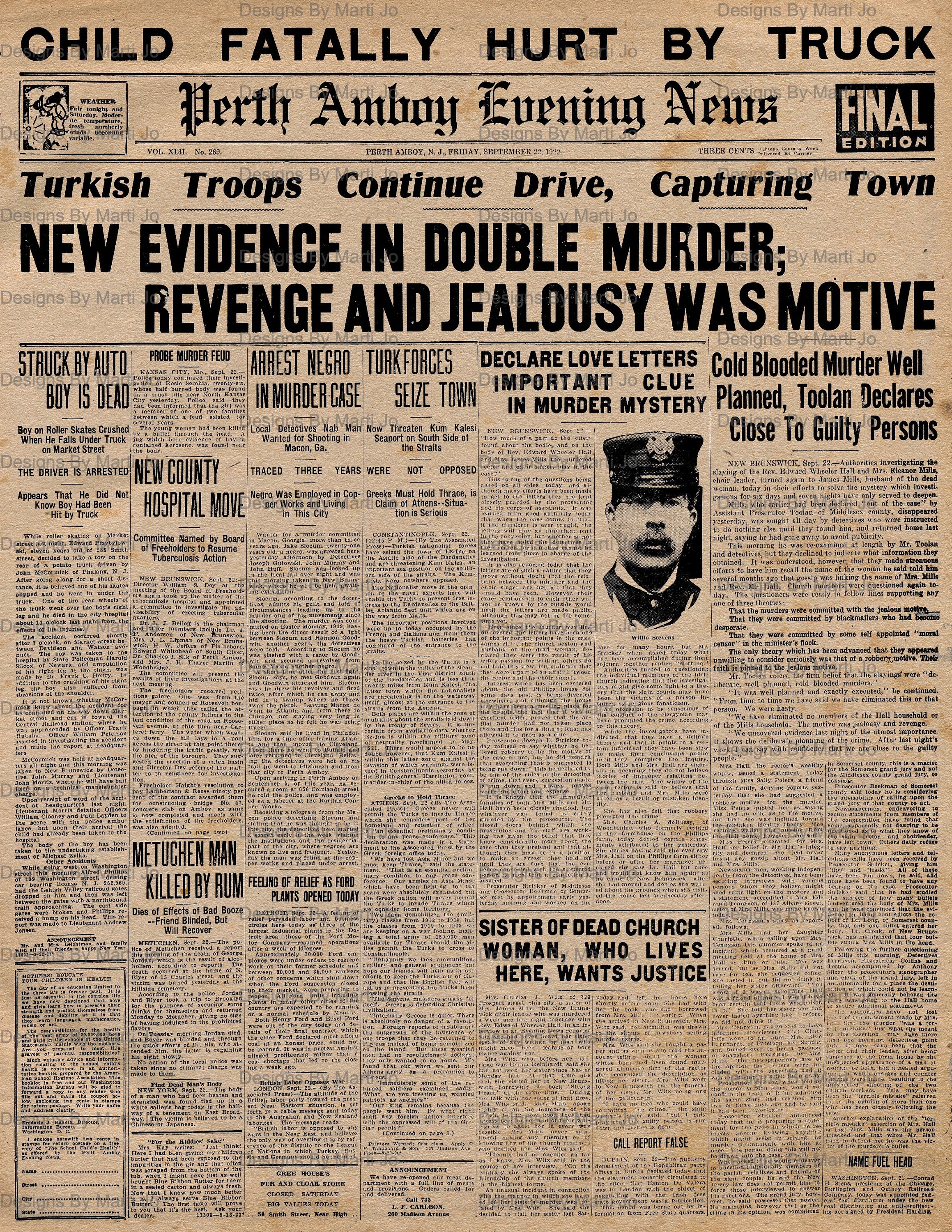 Vintage Newspaper Murder Front Page Overlay Junk Journal Kit | 15 ...
