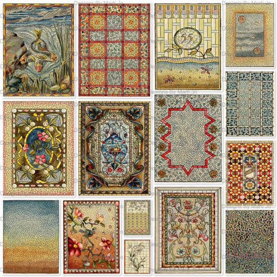 Vintage Stained Glass Patterns 15 Printable Stained Glass - Etsy