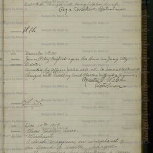 Vintage 1917-1918 Criminal Handwritten Arrest Records | 50 Police ...