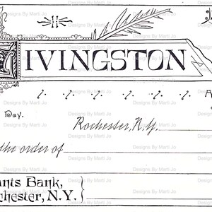 Vintage Checks and Receipts Digital Kit | Old Bank Checks Ephemera ...