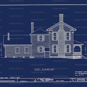Vintage House Blueprints Set 2 | 15 Vintage House Plan Collage Pages ...