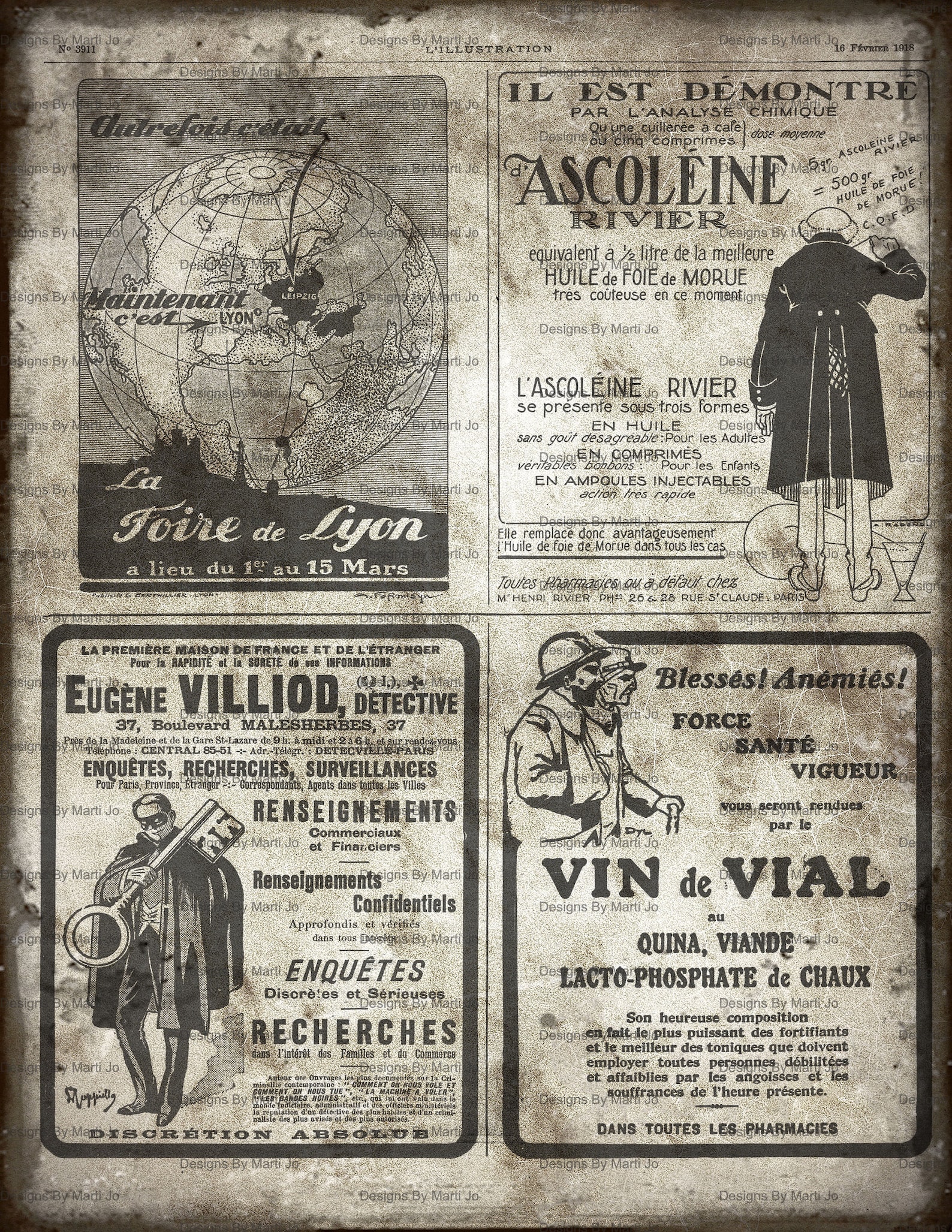 Vintage French Ads Overlays Set 1 10 Vintage French - Etsy