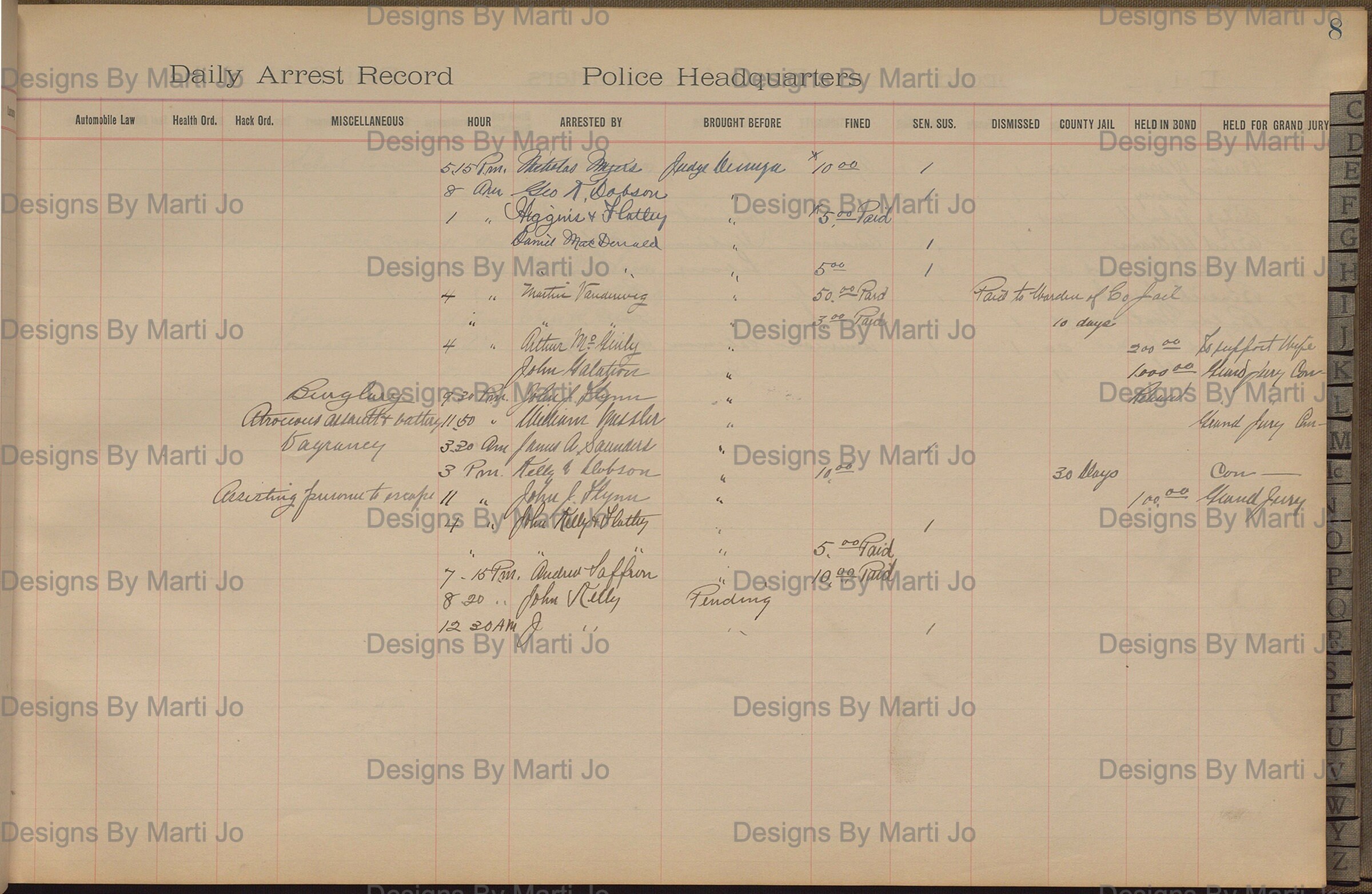 Vintage Daily Arrest Records Crime Journal Kit | 25 Left and Right ...