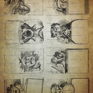 Vintage Advertising Cuts Overlays | 10 Vintage Transparent Background ...