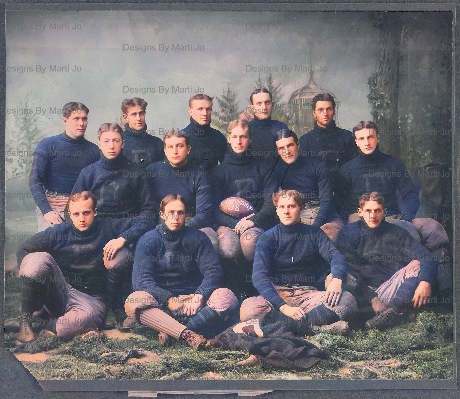 Colorized Vintage Football Team Photos 15 Printable Vintage - Etsy