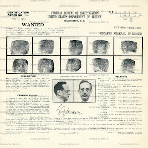 Vintage FBI Most Wanted Posters Set 1 | 35 Printable FBI Post Office ...