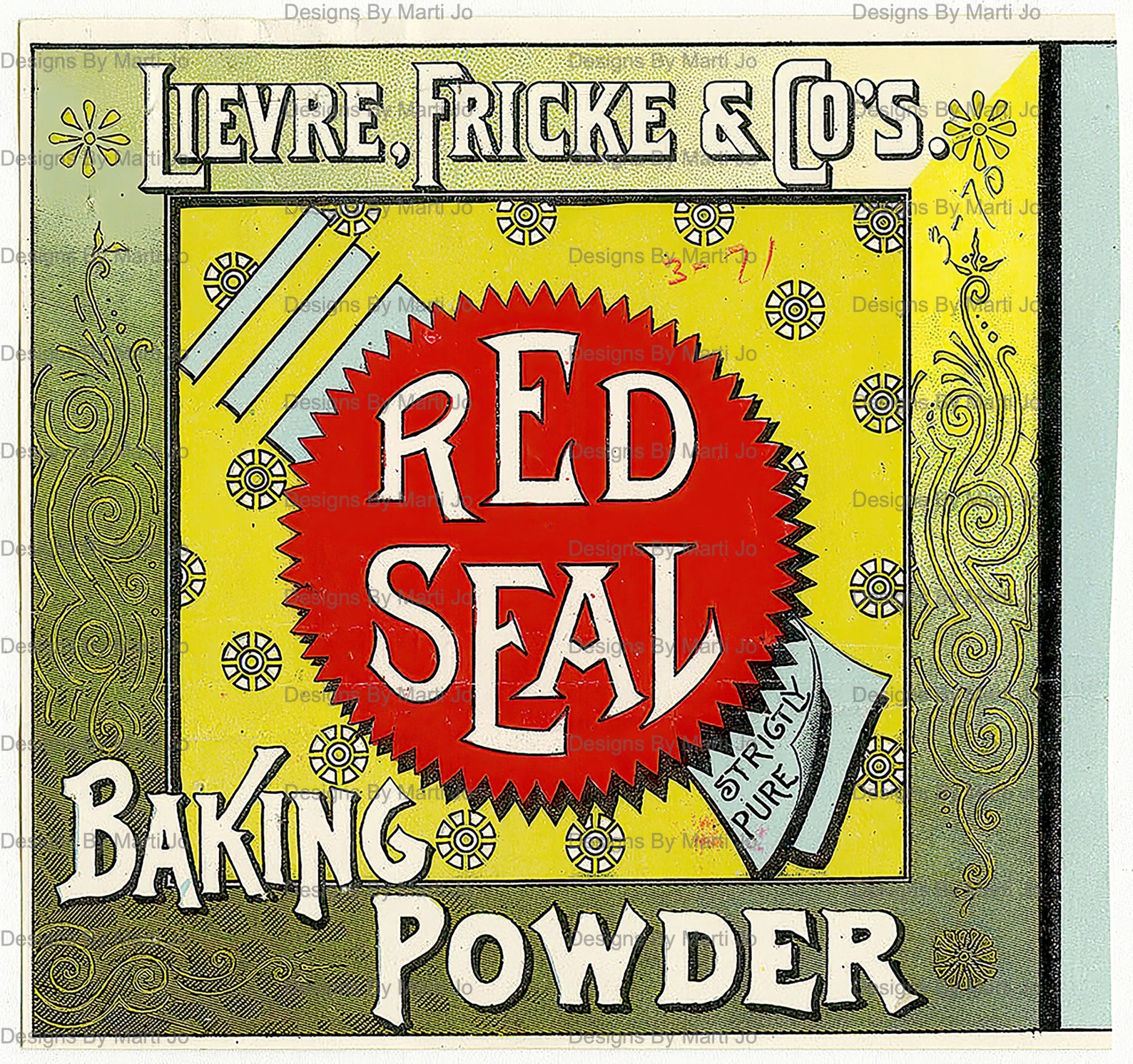 Vintage Baking Powder and Yeast Labels Set 2 | 35 Digital Retro Food ...