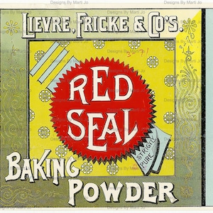 Vintage Baking Powder and Yeast Labels Set 2 | 35 Digital Retro Food ...