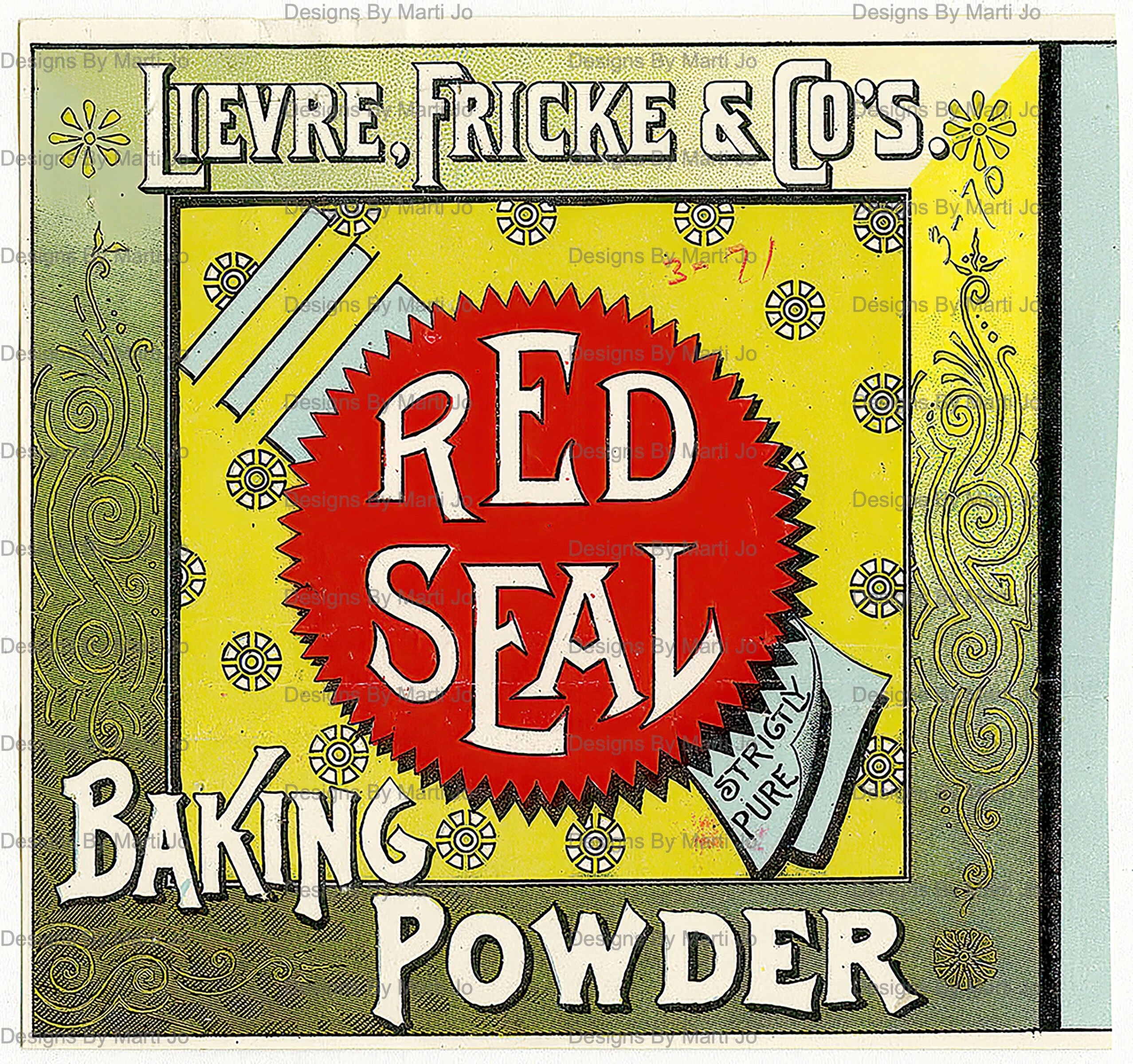 Vintage Baking Powder and Yeast Labels Set 2 | 35 Digital Retro Food ...
