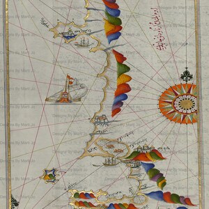 Vintage Hand Drawn Colored Maps | 20 Printable Antique Map JPG Pages ...