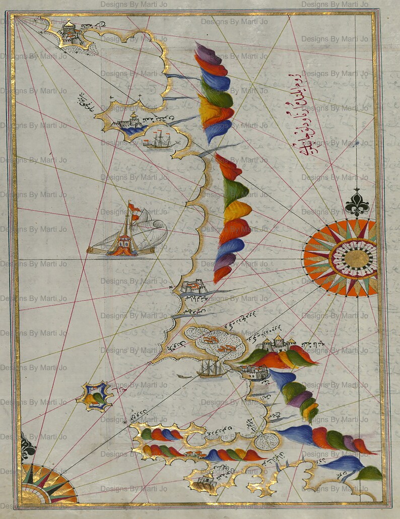 Vintage Hand Drawn Colored Maps 20 Printable Antique Map JPG - Etsy