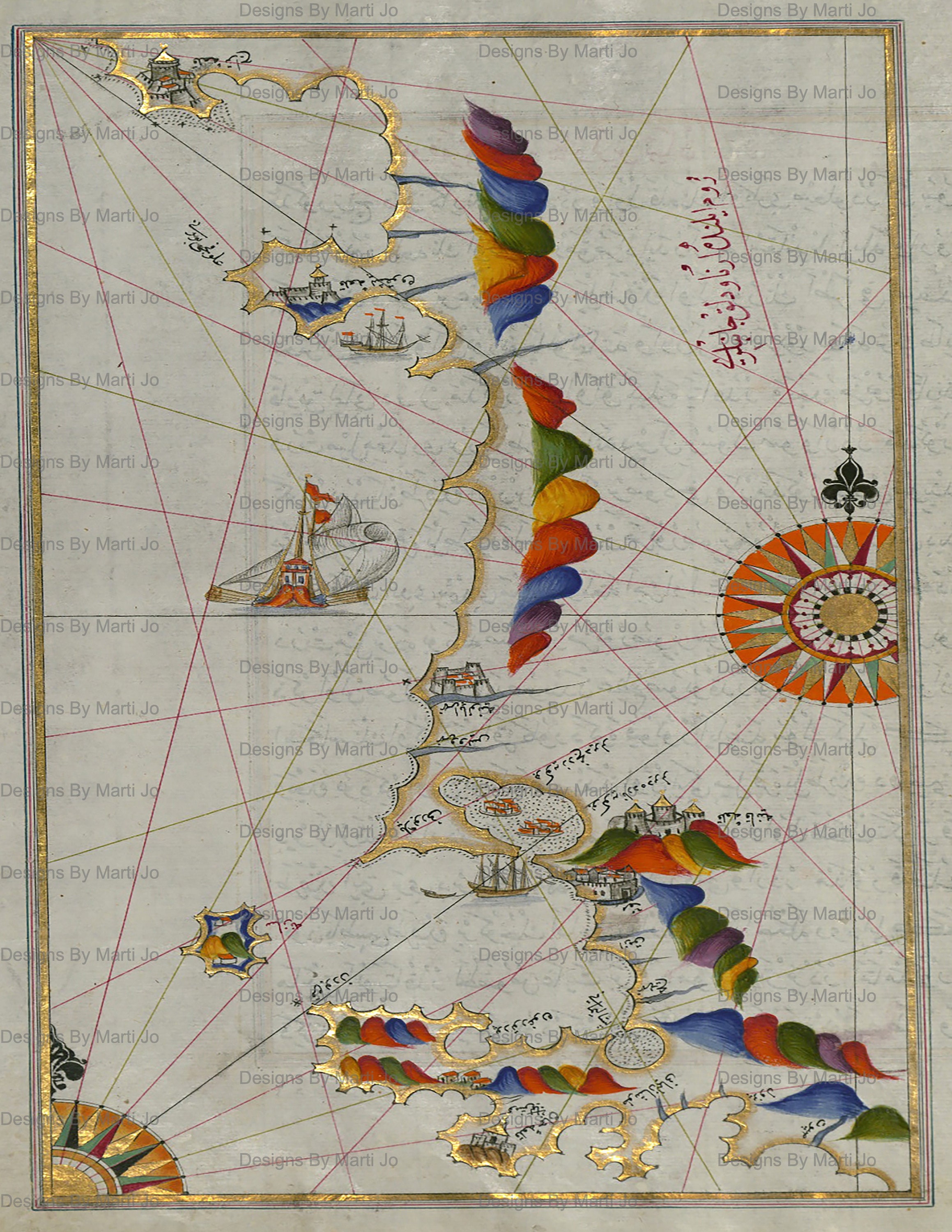 Vintage Hand Drawn Colored Maps 20 Printable Antique Map JPG - Etsy