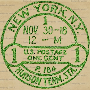 Vintage Postage Meter Stamps | 50 Printable Postal Meter Pngs | BONUS ...