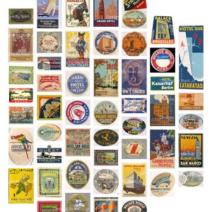 Printable Miniature Vintage Luggage Labels Super Bundle 200 Printable ...