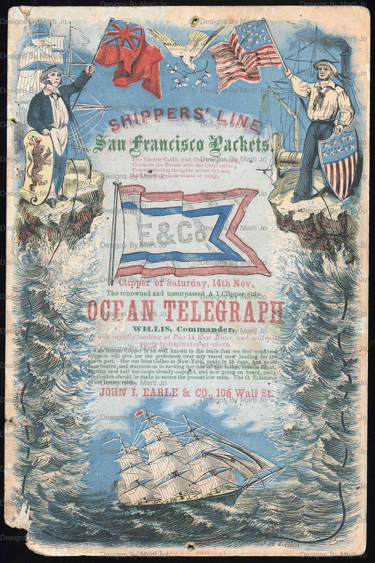 50 Vintage Clipper Ship Cards Set 2 Printable Antique JPG - Etsy