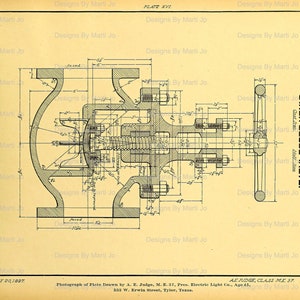 Vintage Mechanical Drawings Paper Set | 51 Vintage Printable ...