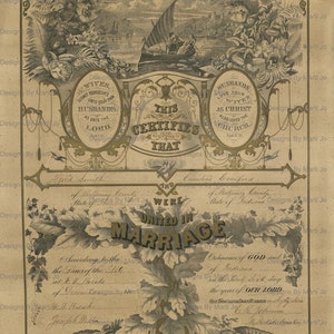 Vintage Marriage Certificates Super Bundle Set 2 | 15 Printable JPG ...