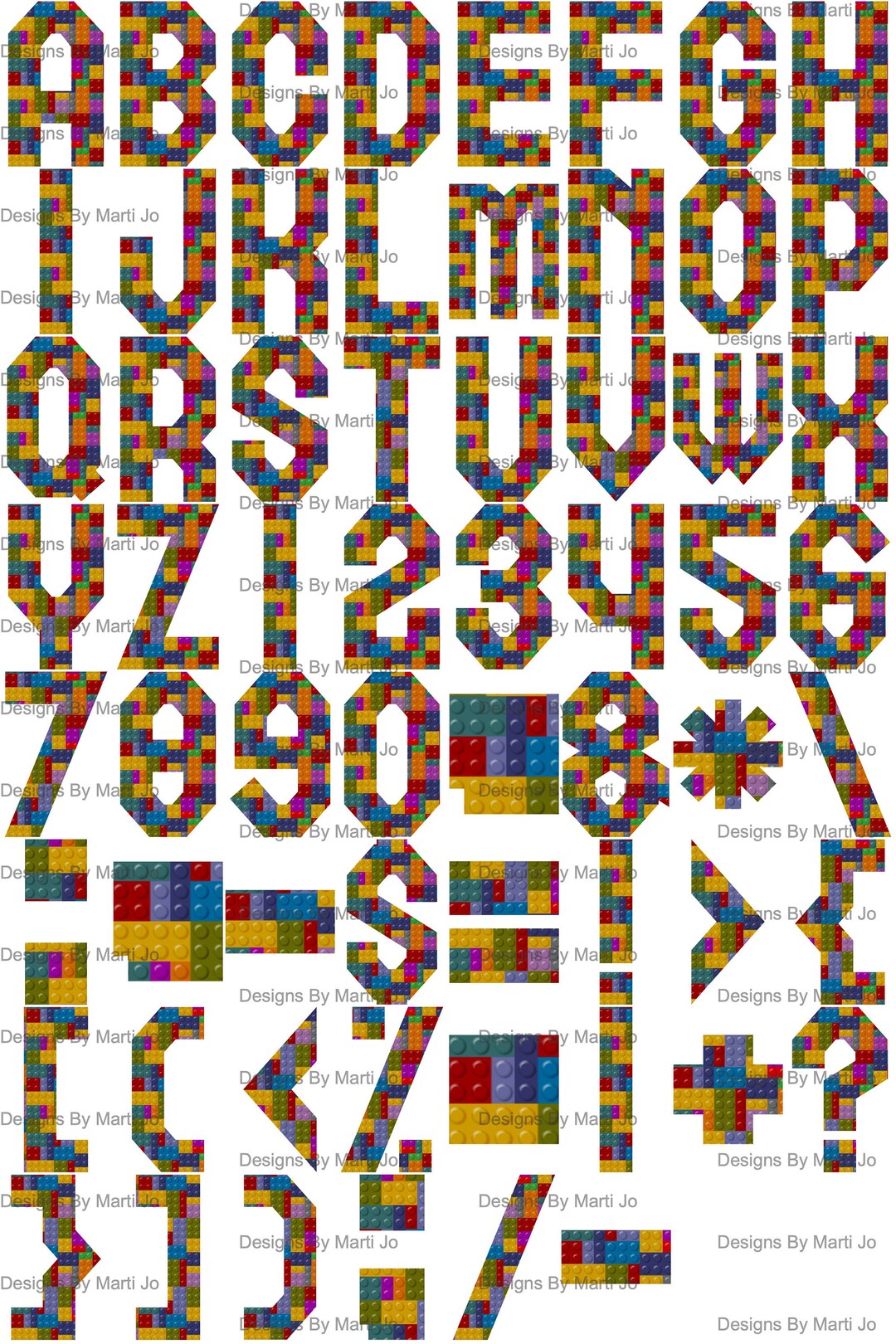 Large Toy Plastic Bricks Alphabet Letters Digital Clipart | Printable ...