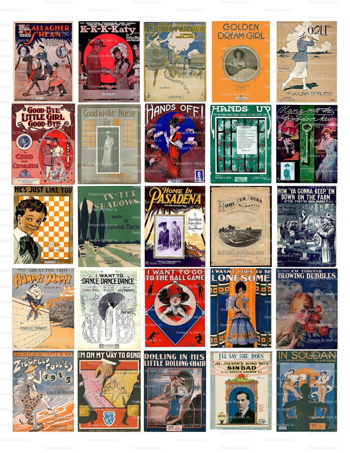 Vintage Sheet Music Cover Art Set 1 100 Vintage Covers 25 - Etsy