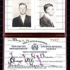 Vintage Federal Agent Identity Cards | 50 Printable Government Photo ID ...