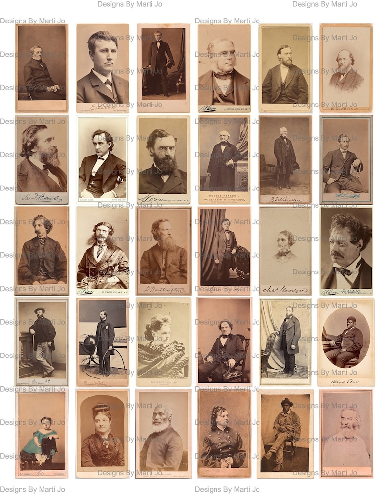 120 Vintage Cabinet Cards | 4 Jpgs/pdfs - 30 per Page | Carte De Visite ...