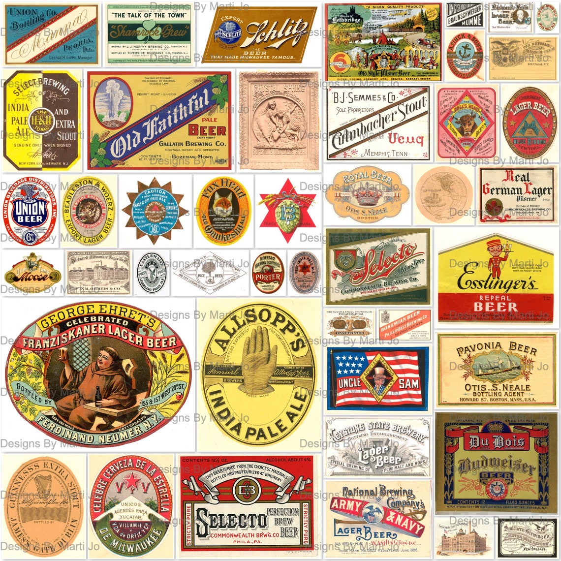 Vintage Beer Labels 45 Printable Old Beer Labels Digital - Etsy