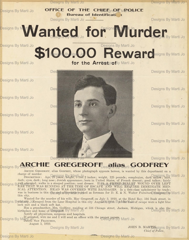Vintage Wanted for Murder Posters True Crime Ephemera 50 - Etsy