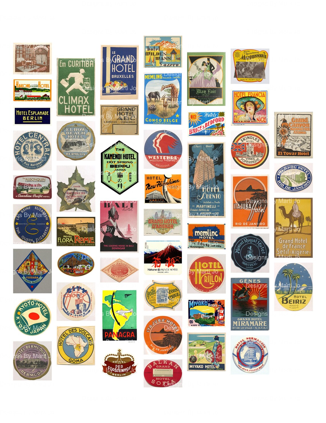 Printable Miniature Vintage Luggage Labels Super Bundle 200 - Etsy