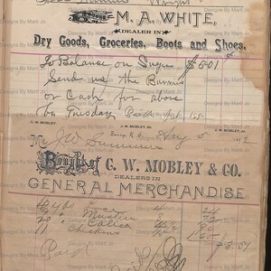 25 Vintage Printable 1890s Store Receipts and Invoices JPG Pages | Junk ...