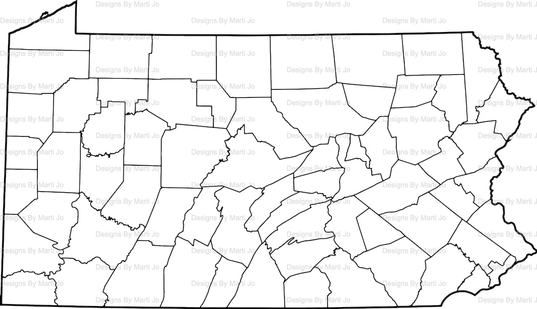 Printable Pennsylvania Map | Printable PA County Map | Digital Download ...