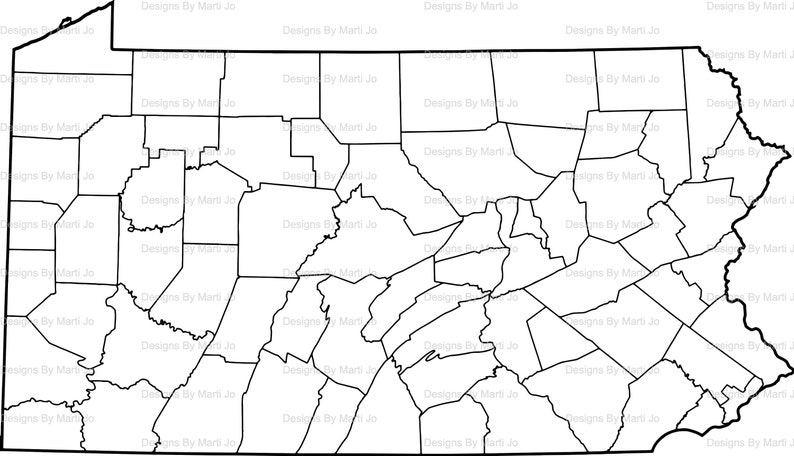Printable Pennsylvania Map | Printable PA County Map | Digital Download ...