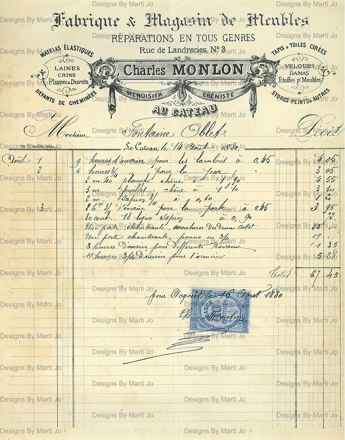 Vintage French Invoices (facture) | 13 Old Business Paperwork Ephemera ...