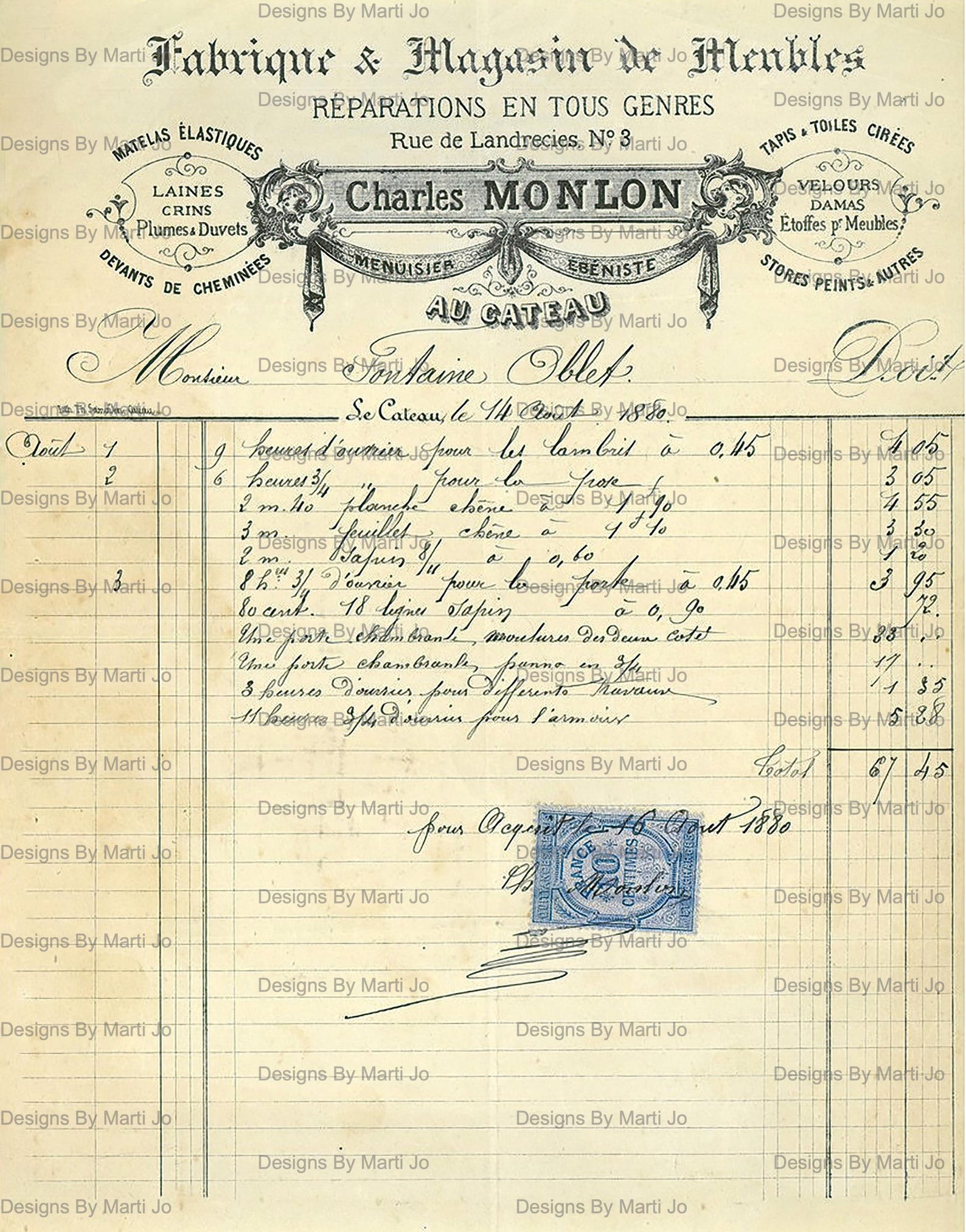 Vintage French Invoices (facture) | 13 Old Business Paperwork Ephemera ...