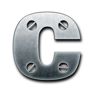 Shiny Metal Plate Letters Digital Clipart Printable Metal Letters ...