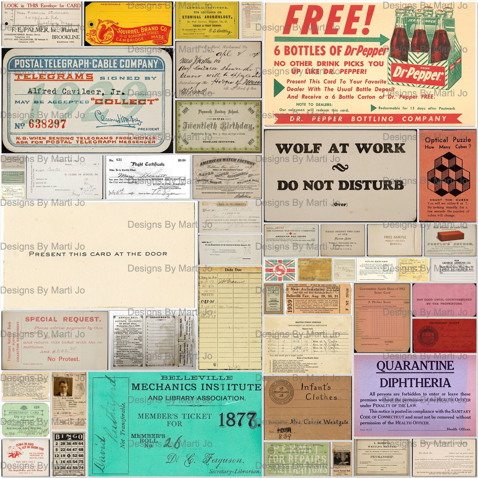 50 Miscellaneous Vintage Cards and Related Items Printable - Etsy