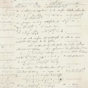 Vintage French Math Notes Overlays | 10 Mathematics Formulas Junk ...