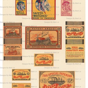 Rare Match Box Templates | 20 8.5 X 11 Inch Antique Swedish Matchbox ...
