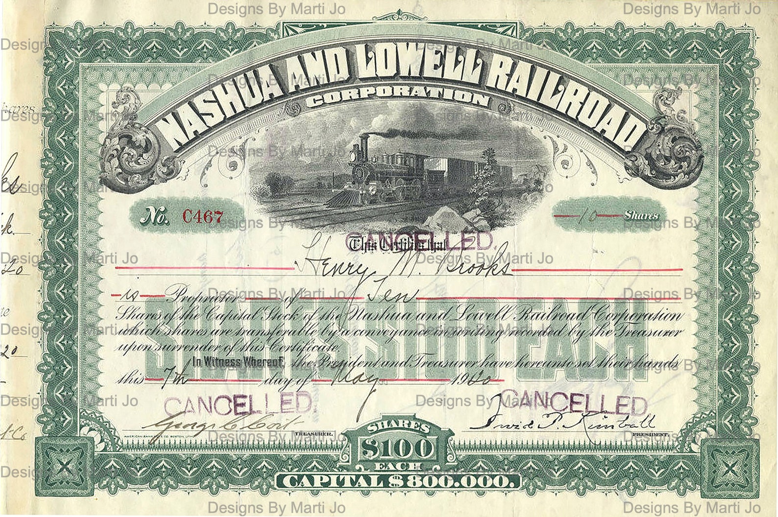 Vintage Railroad Stock Certificates Set 2 | 20 Antique Art Train Shares ...