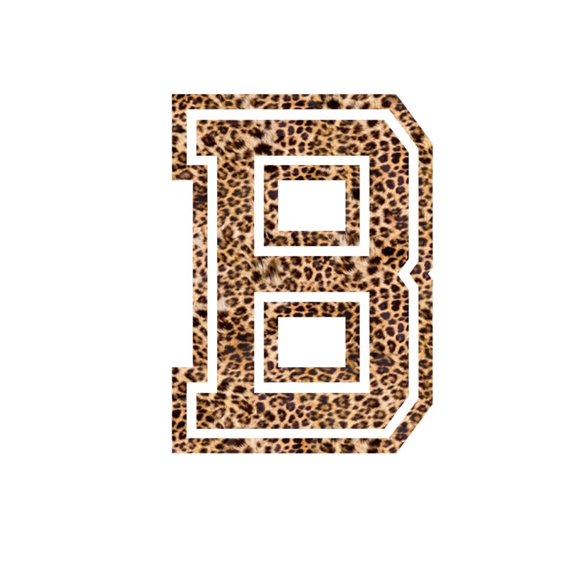 Leopard Varsity Letters Digital Clipart | Printable Leopard Fur Varsity ...
