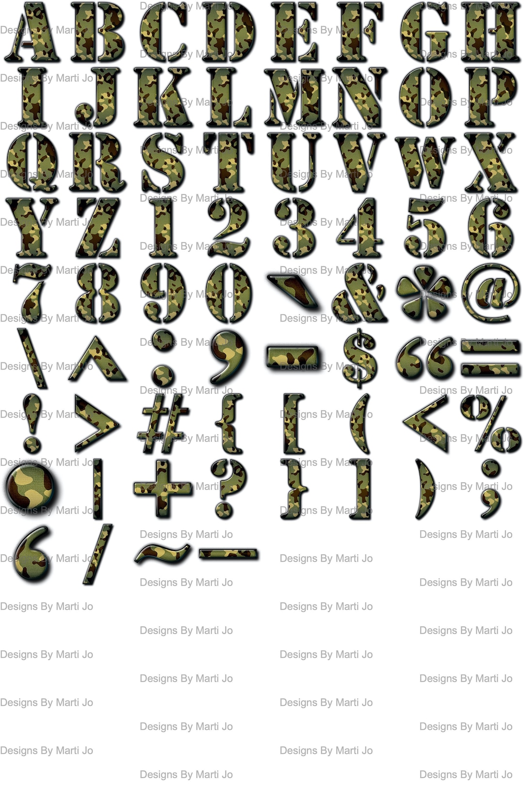 Camo Letters | Military Alphabet | Printable Camouflage Alphabet ...
