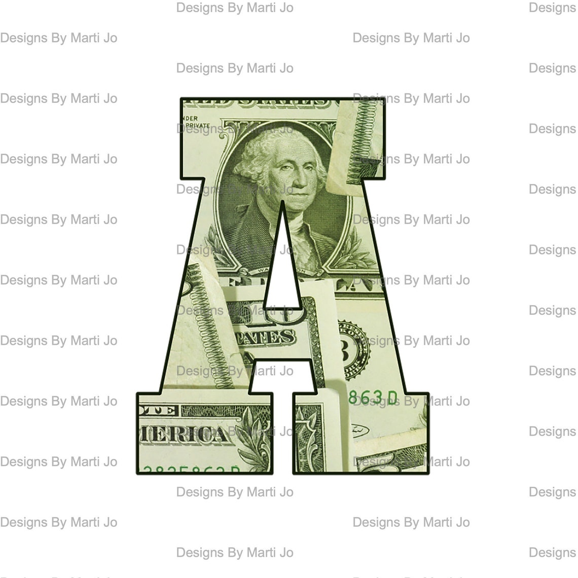 Varsity Money Letters Digital Clipart Printable Varsity | Etsy