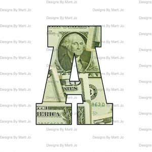 Varsity Money Letters Digital Clipart | Printable Varsity Dollar ...
