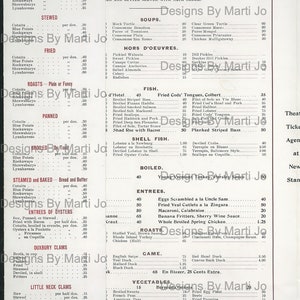 30 Vintage Menu JPG Pages | Printable Antique Restaurant Old Menus ...