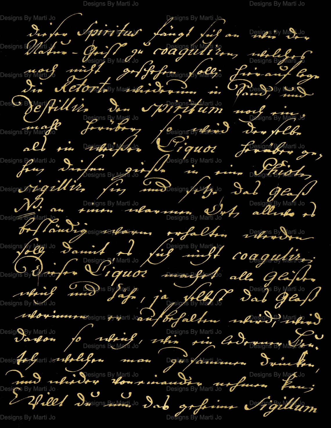 Old Handwriting Gold Overlays Set 1 5 Vintage Transparent - Etsy