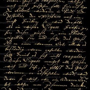 Old Handwriting Gold Overlays Set 1 | 5 Vintage Transparent Background ...