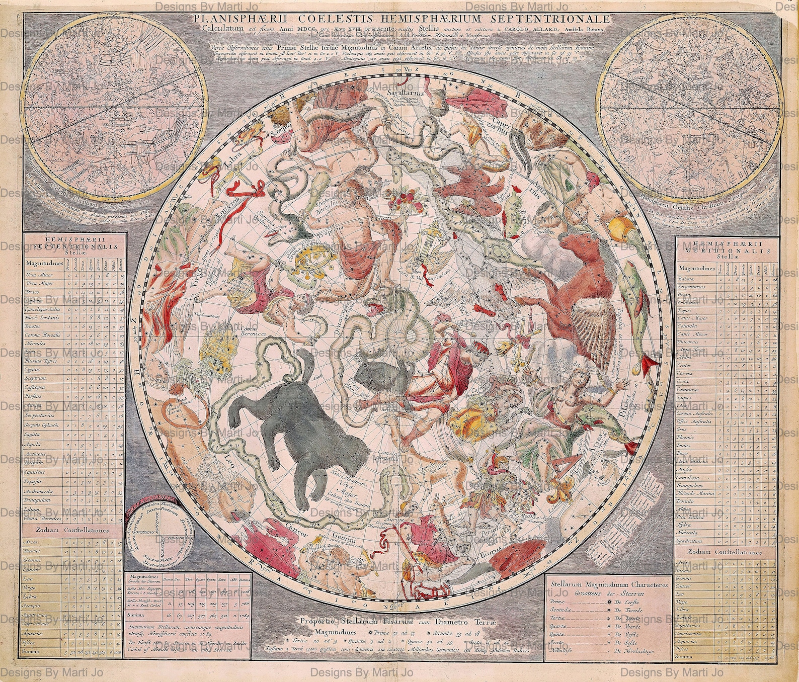 Vintage Astronomy Maps Set | 10 Antique Celestial Star Maps JPG | 11 ...