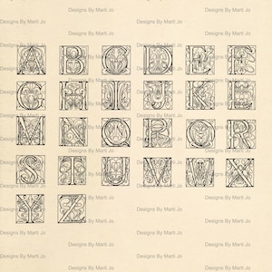 Printable Fancy Digital Vintage Complete Alphabet Lettering Set 2 ...