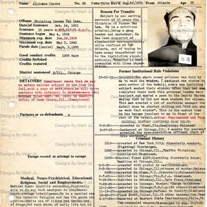 Vintage Alcatraz Mugshots | 50 Printable Vintage Inmate Prison Ephemera ...