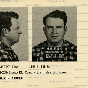 Vintage 1955 Mugshot Notebook Pages | 111 Criminal Record Jpgs ...